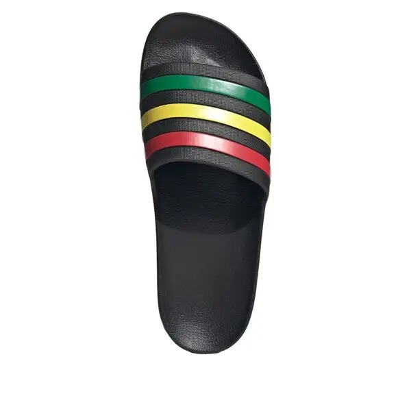 Adidas Adilette Aqua Slides - Core Black/green/pure Ruby
