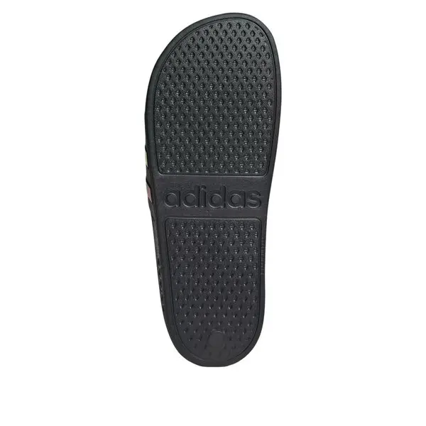 Adidas Adilette Aqua Slides - Core Black/green/pure Ruby