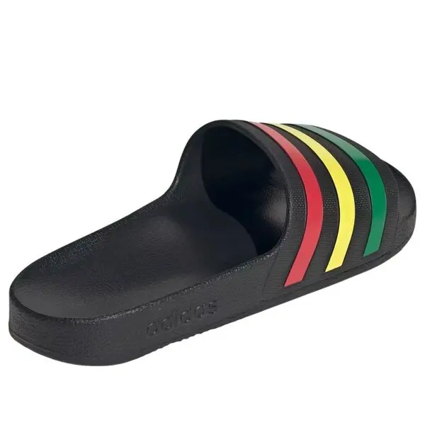 Adidas Adilette Aqua Slides - Core Black/green/pure Ruby