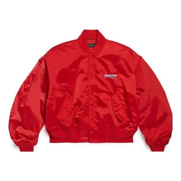 Balenciaga Political Campaign Varsity Jacket - Red