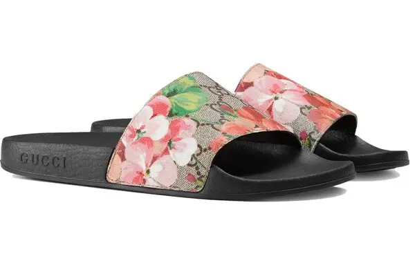 Gucci Gg Supreme Blooms Slide Sandals