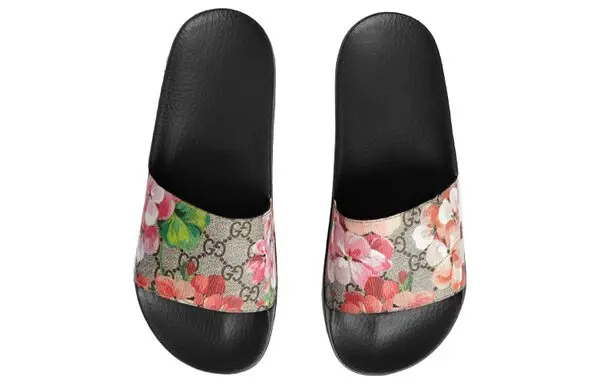 Gucci Gg Supreme Blooms Slide Sandals