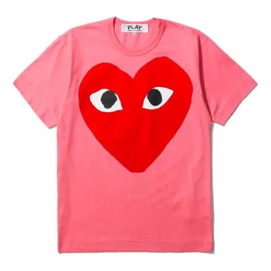Play Comme Des Garcon Pastelle Red Heart T-shirt - Pink
