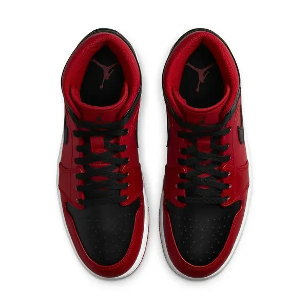 JORDAN 1 Mid "reverse Bred" High Top Sneakers - Red/black/white