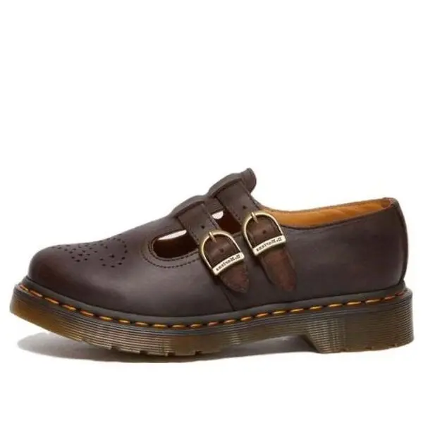 Dr. Martens 8065 Crazy Horse Leather Mary Jane Shoes - Dark Brown
