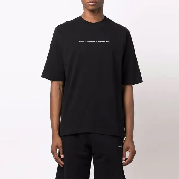 Off-White Fw21 Logo Round Neck Short Sleeve Slim Fit Version