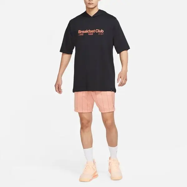 JORDAN Breakfast Club" Graphic Print Hooded Short Sleeve Pullover