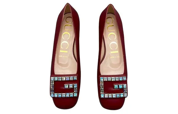Gucci Madelyn Crystal G Leather Flats