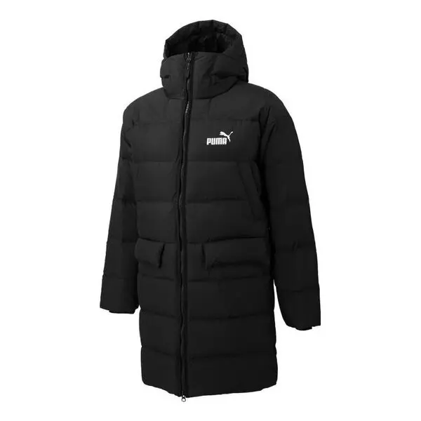 PUMA Down Coat With Hood - Black