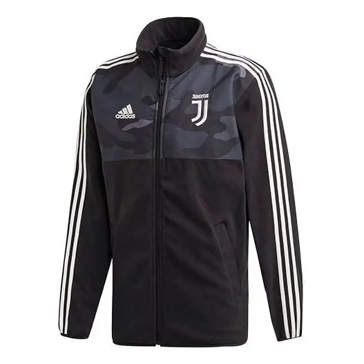 Adidas Juventus Fc Stand Collar Zip-up Track Jacket - Black