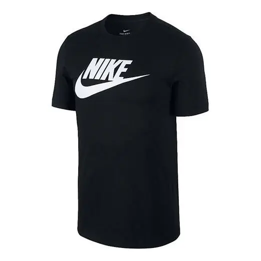 Nike Sportswear Tee Icon Futura Casual Sport Alphabet Printing Round Neckshort Sleeve - Black