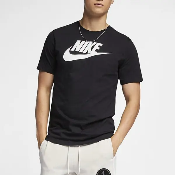 Nike Sportswear Tee Icon Futura Casual Sport Alphabet Printing Round Neckshort Sleeve - Black