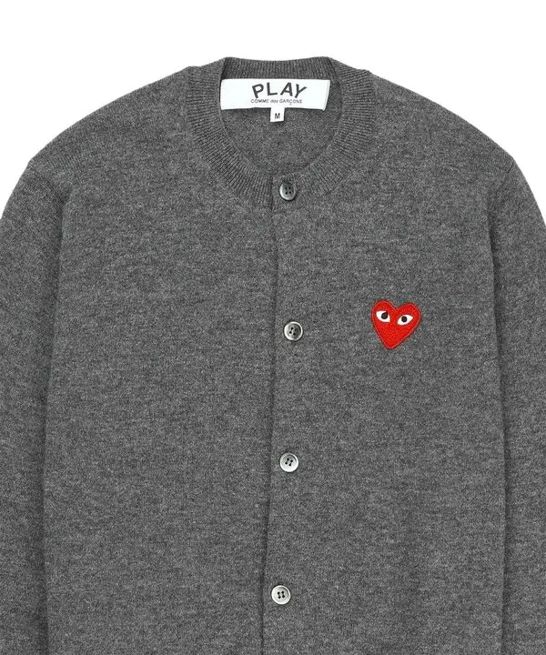 Play Comme Des Garcon Emblem Cardigan - Grey