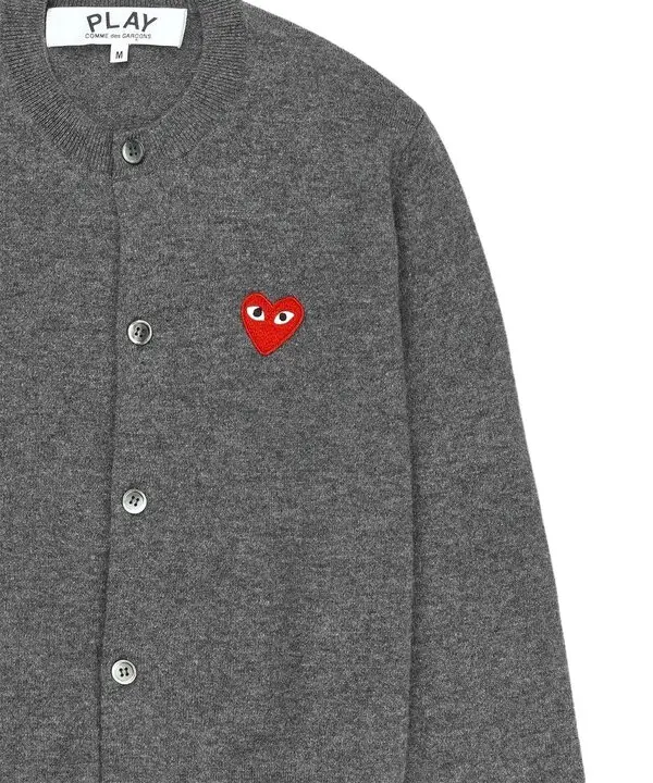 Play Comme Des Garcon Emblem Cardigan - Grey