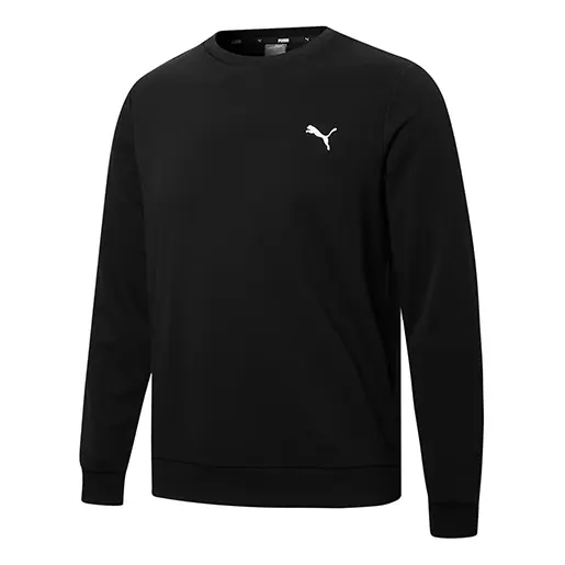 PUMA Ess Logo Round Neck Pullover - Black