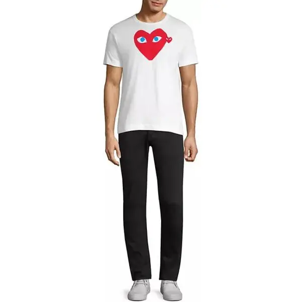 Play Comme Des Garcon Ss25 Blue Eyes Red Heart T-shirt