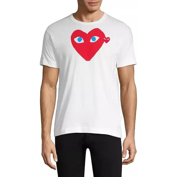 Play Comme Des Garcon Ss25 Blue Eyes Red Heart T-shirt