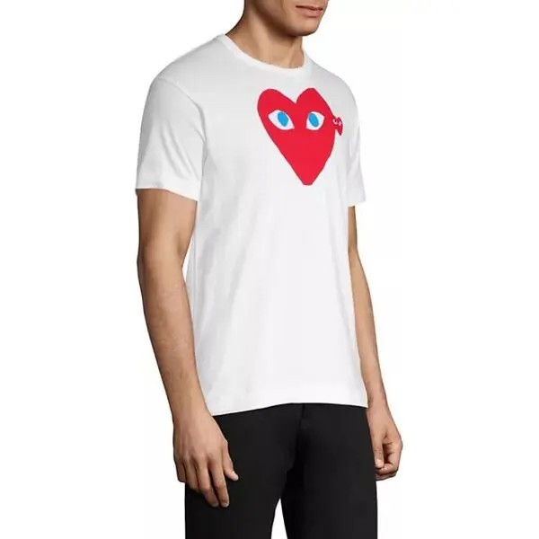 Play Comme Des Garcon Ss25 Blue Eyes Red Heart T-shirt