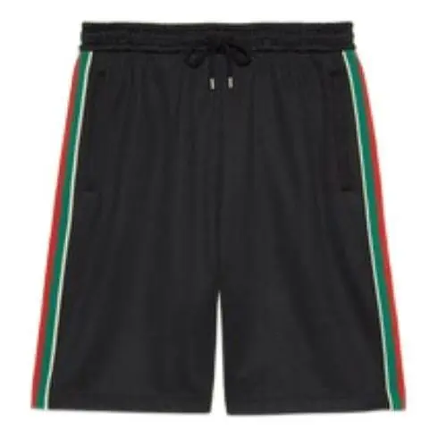 Gucci Technical Jersey Shorts With Side Stripes - Black