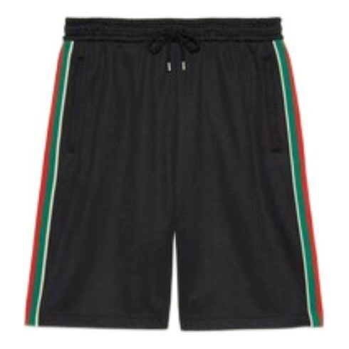 Gucci Technical Jersey Shorts With Side Stripes - Black