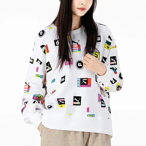 PUMA All-over Logo Print Crewneck Sweatshirt