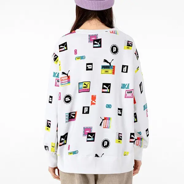 PUMA All-over Logo Print Crewneck Sweatshirt