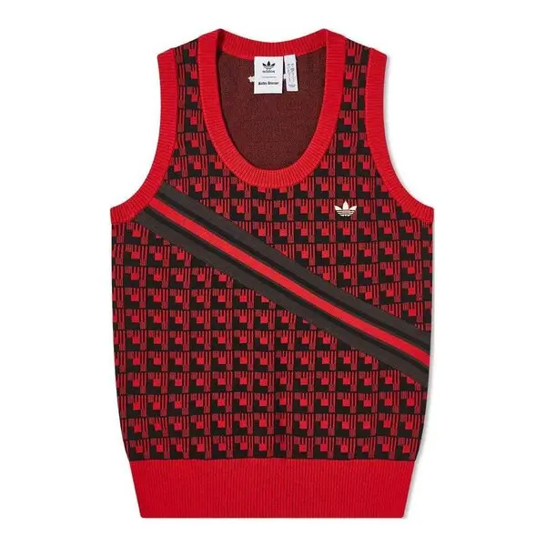 Adidas X Wales Bonner Stripe Knit Vest - Red/black