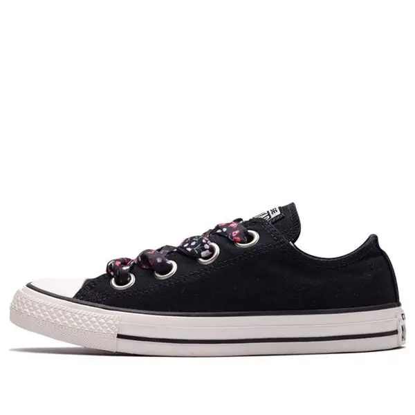 CONVERSE Chuck Taylor All Star Low Top Sneakers With Floral Laces - Black/white