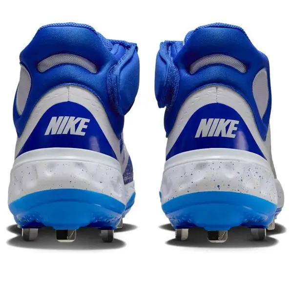Nike Alpha Huarache Elite 4 Mid Athletic Cleats - White/hyper Royal