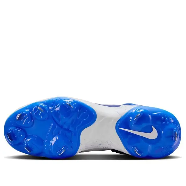 Nike Alpha Huarache Elite 4 Mid Athletic Cleats - White/hyper Royal