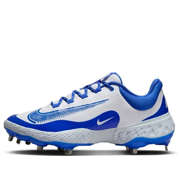 Nike Alpha Huarache Elite 4 Low Athletic Cleats - White/hyper Royal
