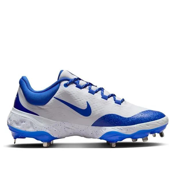 Nike Alpha Huarache Elite 4 Low Athletic Cleats - White/hyper Royal