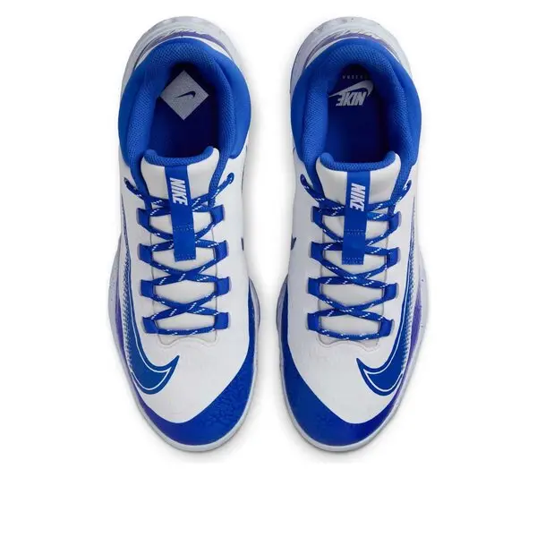 Nike Alpha Huarache Elite 4 Low Athletic Cleats - White/hyper Royal