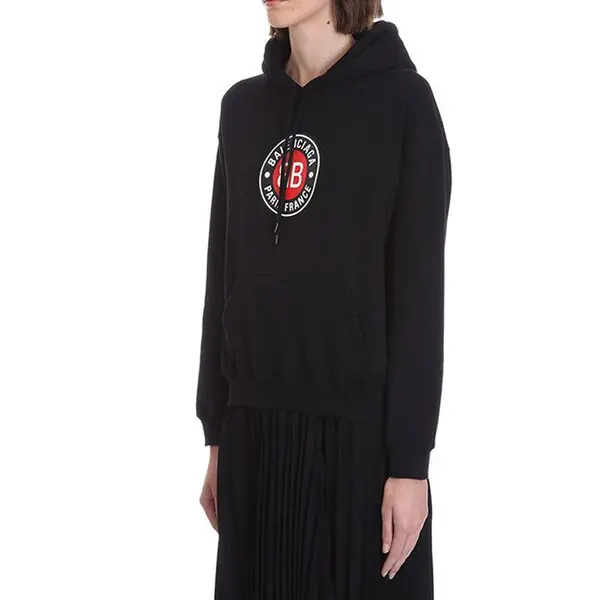 Balenciaga Bb Logo Hoodie - Black