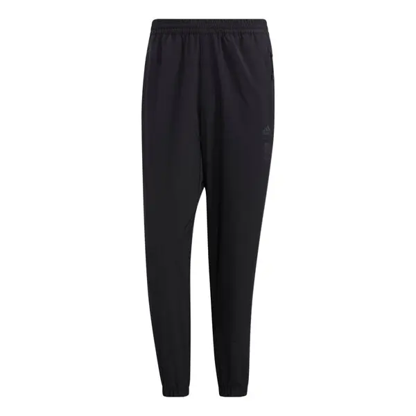 Adidas Solid Color Brand Logo Elastic Waistband Bundle Feet Sports Pants/trousers/joggers Black - Default Colorway