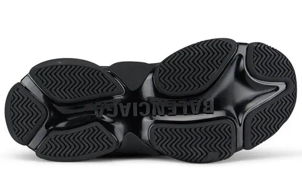Balenciaga Triple S Sneaker 'allover Logo - Black/yellow