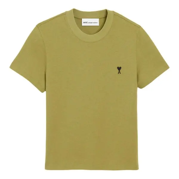 AMI Paris De Coeur Cropped T-shirt - Green