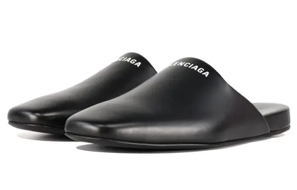 Balenciaga Leather Mules - Black