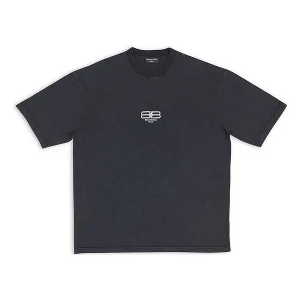 Balenciaga Bb Paris Icon T-shirt Medium Fit 'black White - Black/white