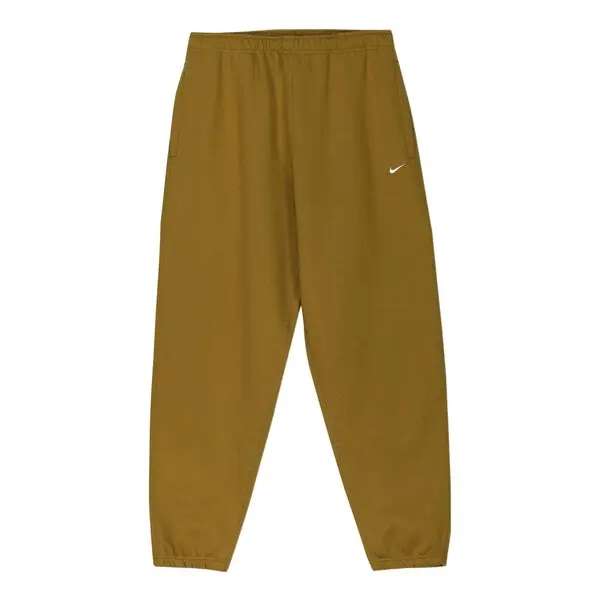 Nike Logo Embroidered Casual Solid Color Sports Pants/trousers/joggers Yellow - Multi-color