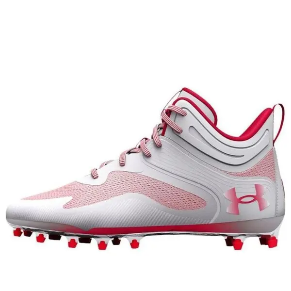 Under Armour Command Mc Mid Lacrosse Cleats - White/red
