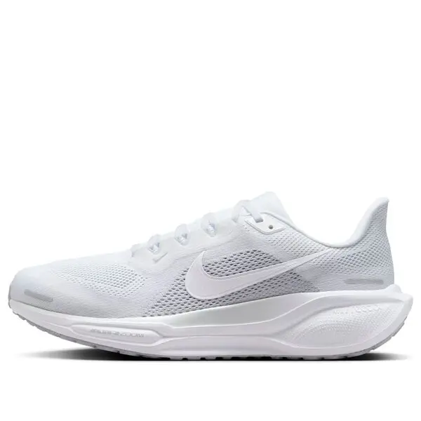 Nike Zoom Pegasus 41 Extra Wide Athletic Sneakers - White/pure Platinum/metallic Silver