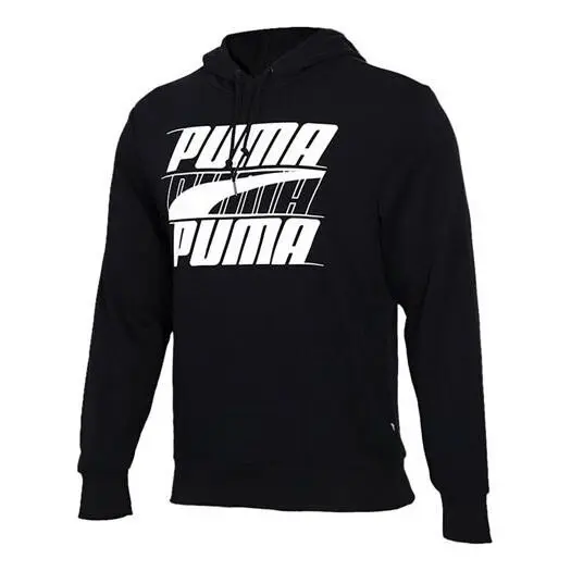 PUMA Large Logo Drawstring Hoodie - Black