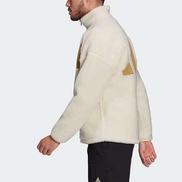 Adidas Fleece Jacket With Colorblock Splicing And Stand Collar - Default Color