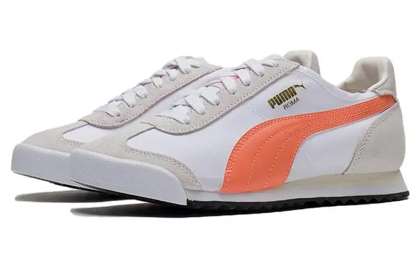 PUMA Roma Og Nylon Low Top Sneakers - White/gray/orange