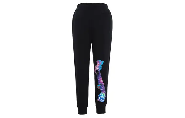 JORDAN Mj Sticker Sweatpants Casual Sports Fleece Lined Long Pants - Black
