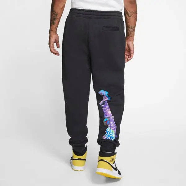 JORDAN Mj Sticker Sweatpants Casual Sports Fleece Lined Long Pants - Black