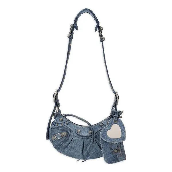 Balenciaga Le Cagole Xs Denim Shoulder Bag - Blue