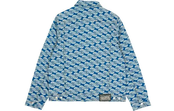 PALACE Full Print Long Sleeve Denim Jacket - Blue