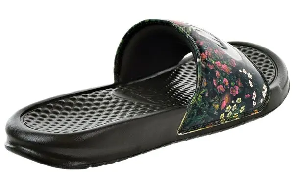 Nike Benassi Print "just Do It" Slides - Cargo Khaki/light Bone